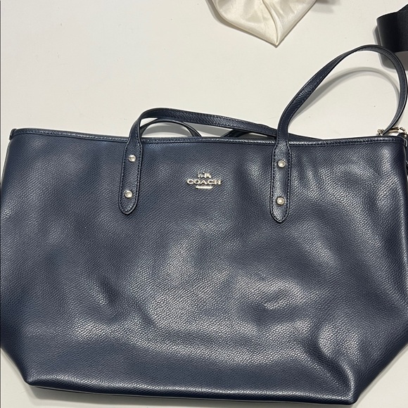 Coach | Bags | Coach Dark Blue Leather Tote | Poshmark